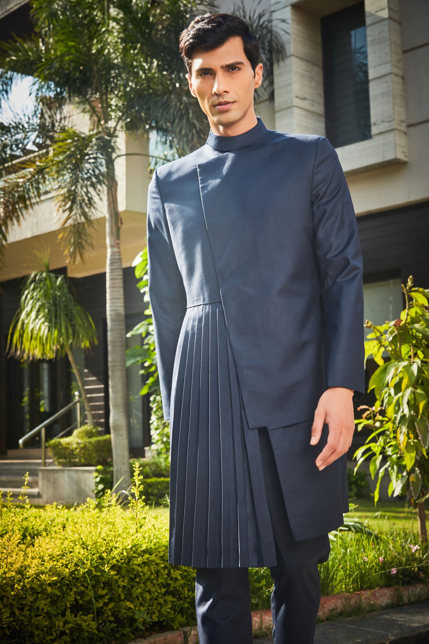 Stygian- Navy Blue Indo-western Set – Bohame