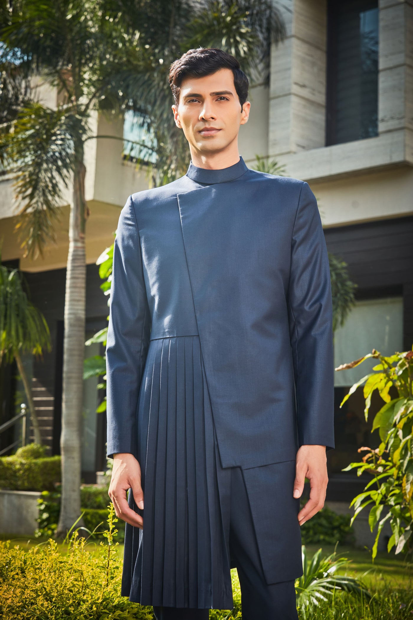 Stygian- Navy Blue Indo-western Set – Bohame