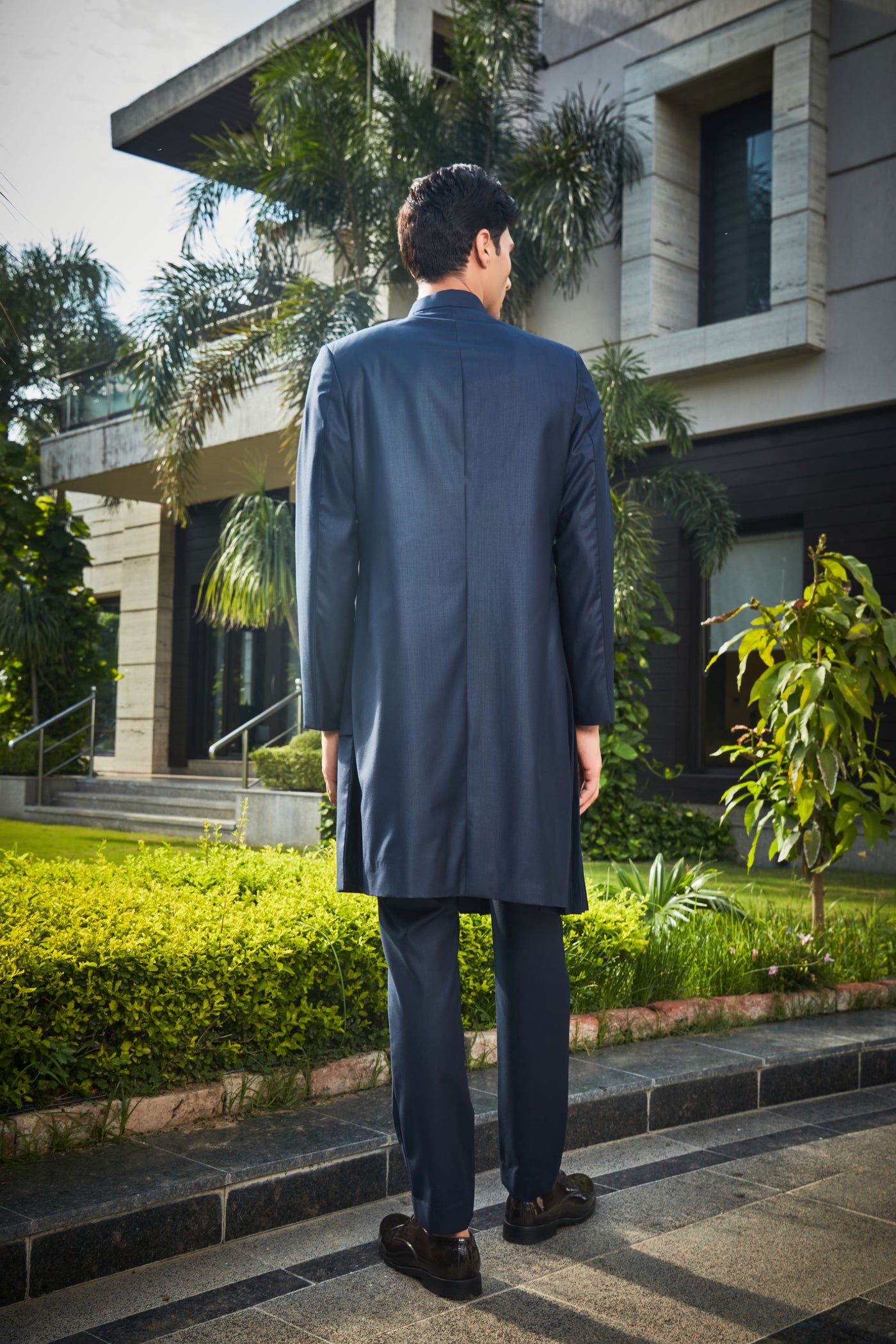 Stygian- Navy Blue Indo-western Set – Bohame