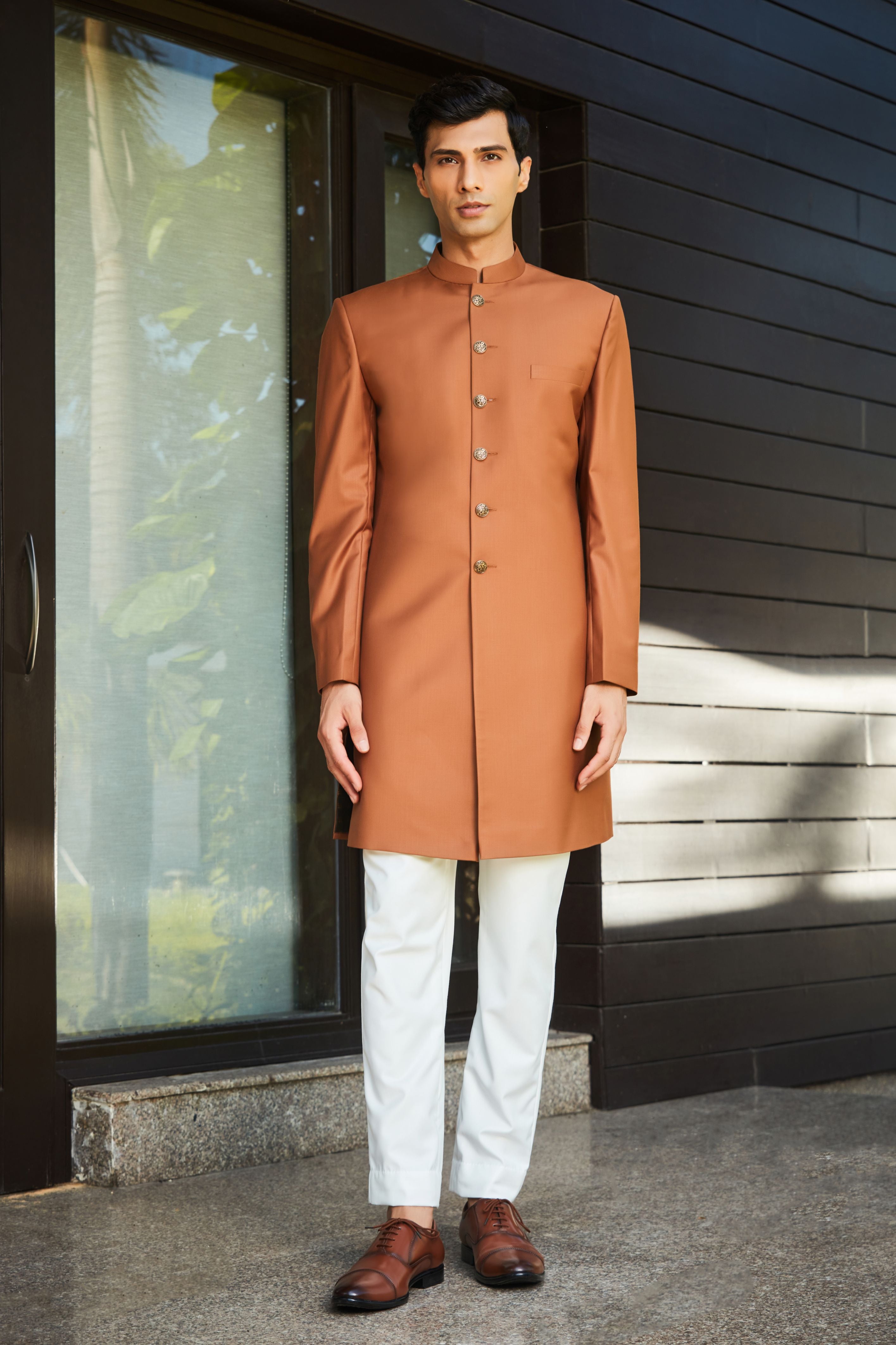 Travis- Rust Achkan set – Bohame